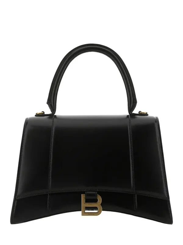 Balenciaga Leather Hourglass Handbag - Black