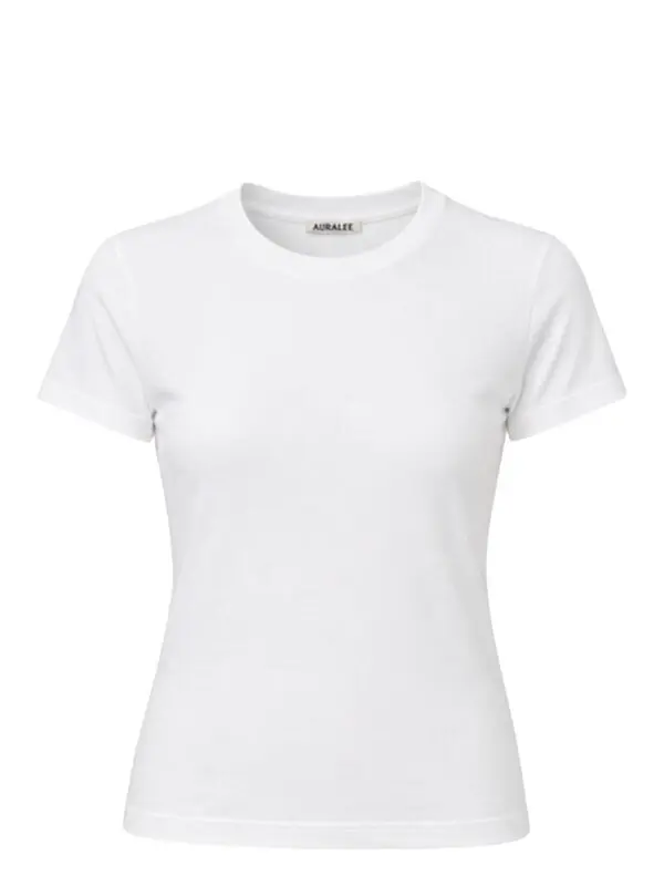Auralee Brushed Organic Cotton Jersey T-shirt - White