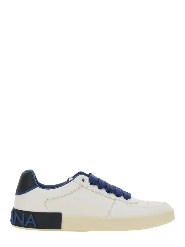 Dolce & Gabbana Portofino Custom" Leather Sneakers With Contrast Heel - Multicolor