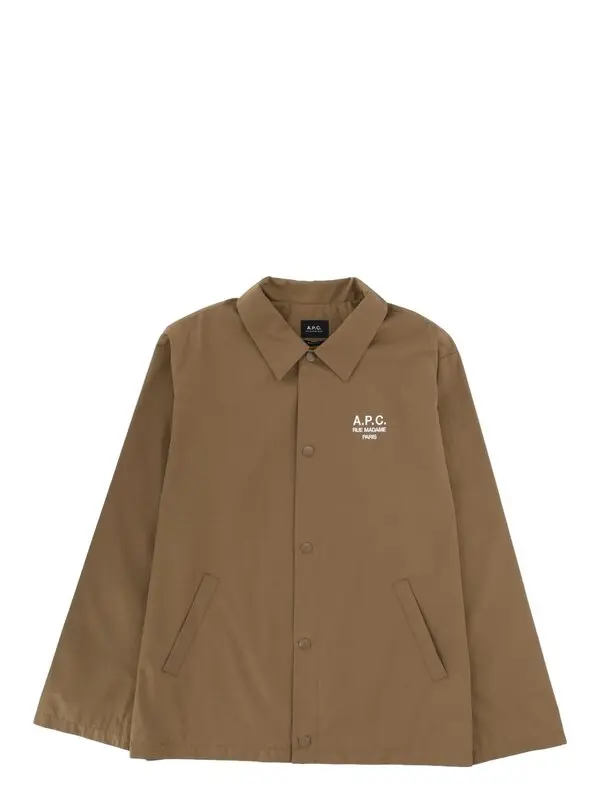 A.p.c. Embroidered Logo Casual Jacket - Brown