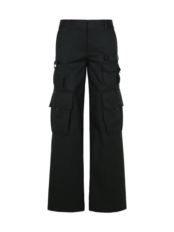 Off-White Virgin Wool Cargo Pants - Black