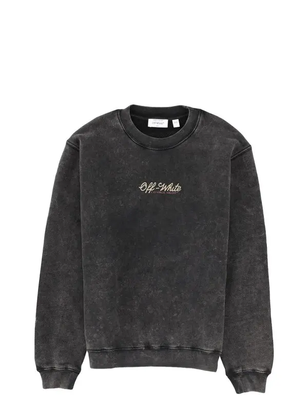 Off-White Cotton Sweatshirt With Graphic Print - Multicolor