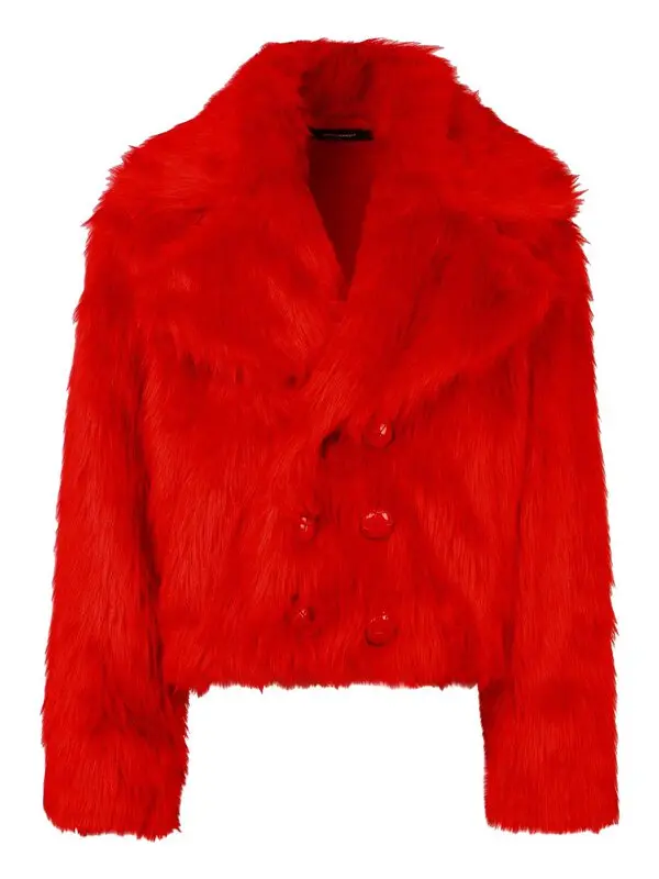 Dsquared2 Acrylic Blend Fur Jacket - Red