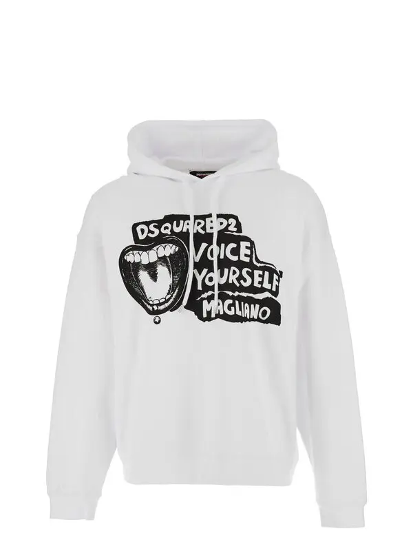 Dsquared2 X Magliano Cotton Hoodie With Maxi Print - Multicolor