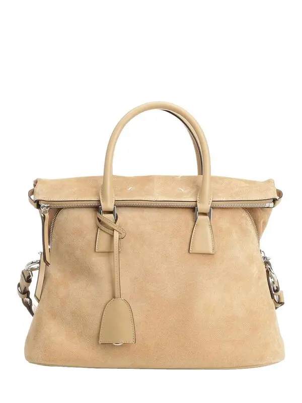 MAISON MARGIELA 5ac Soft" Medium Suede Bag - Cream