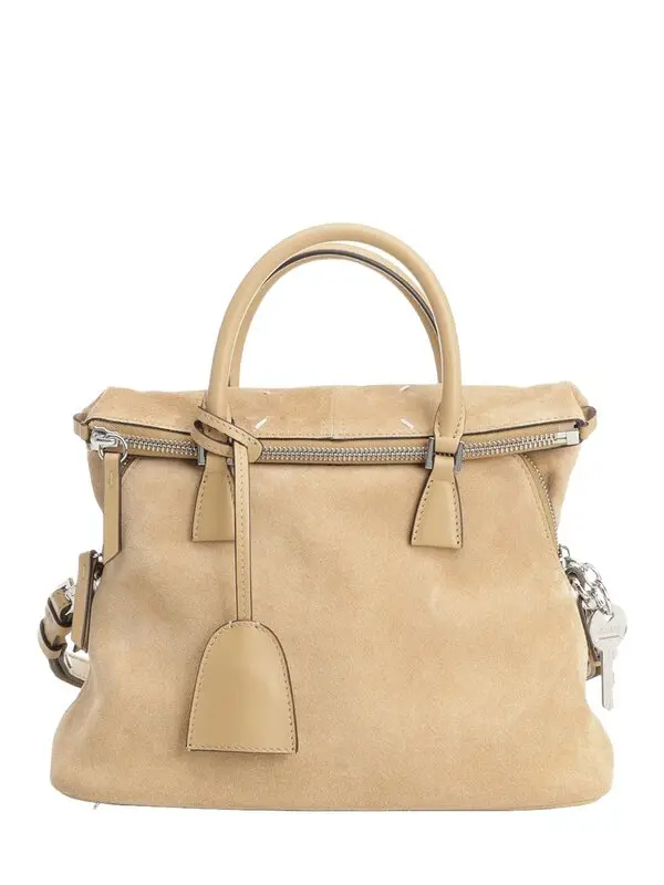 MAISON MARGIELA 5ac Soft Mini Suede Bag - Cream