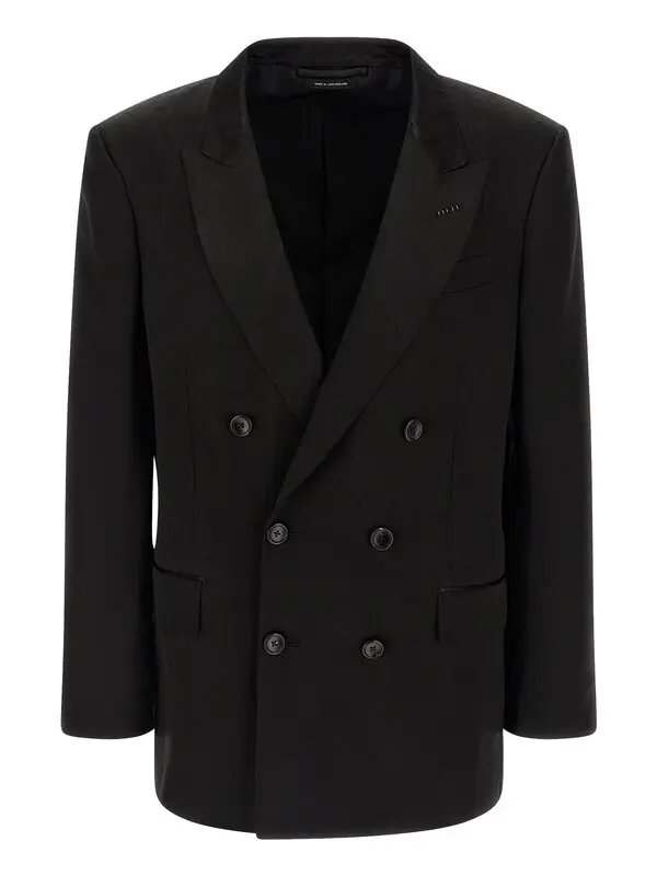 TOM FORD Tone-on-tone Polka Dot Blazer - Black