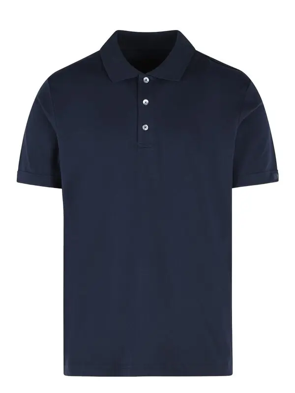 FAY Navy Cotton Polo Shirt - Blue