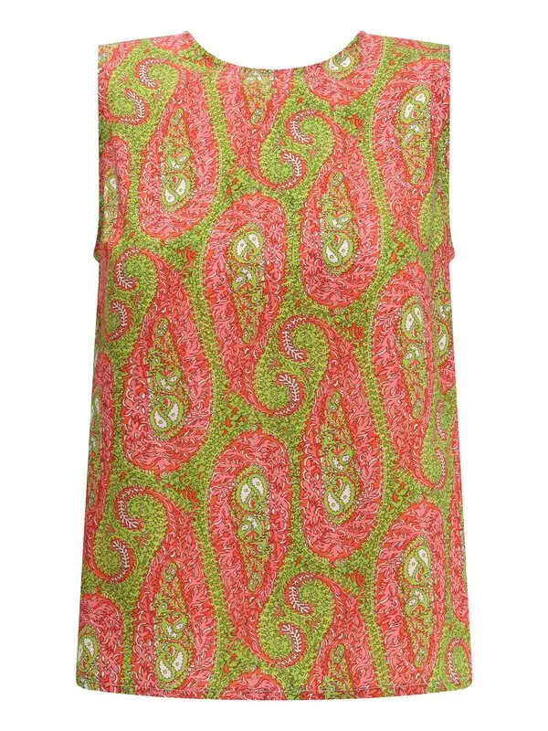 Etro Sleeveless Paisley Print Twill Top - Multicolor