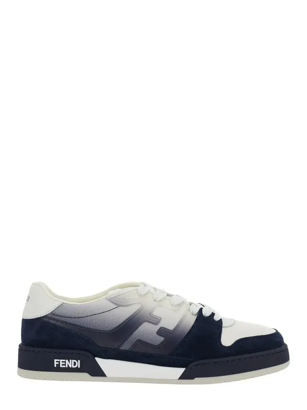 Fendi Low Top Suede Sneakers With Ff Logo Detail - Multicolor