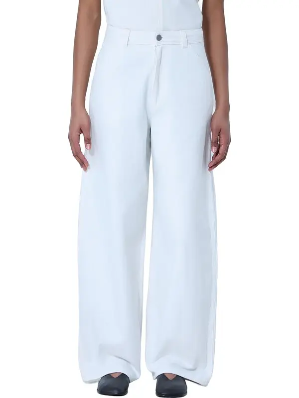 LEMAIRE Wide-leg Cotton Trousers - White