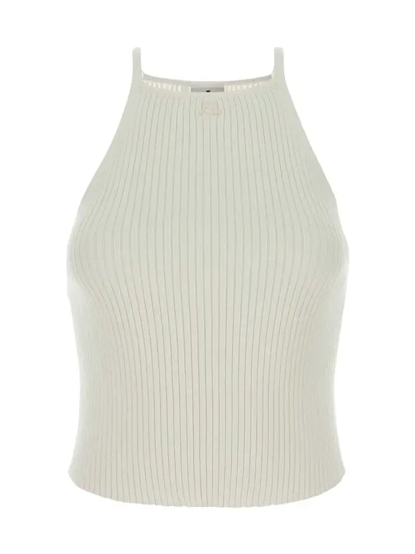 COURREGES Viscose Blend Tank Top - White