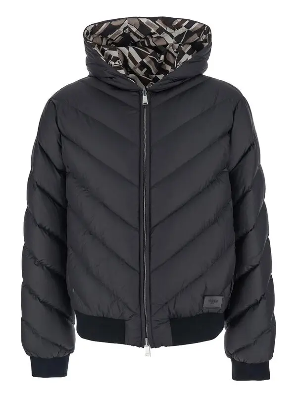 Fendi Reversible Puffer Jacket With Ff Motif - Multicolor