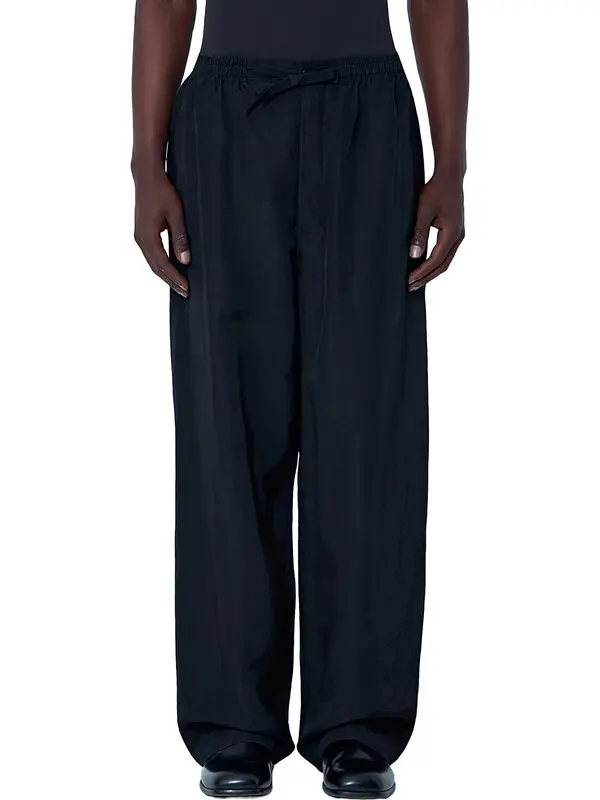 LEMAIRE Drawstring Wide-leg Trousers - Black