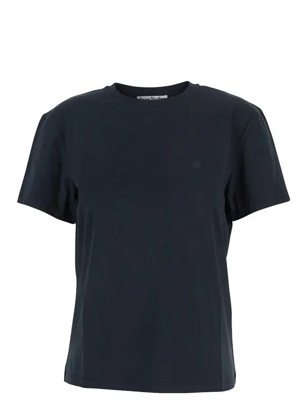 Acne Studios Cotton T-shirt With Logo Patch - Black