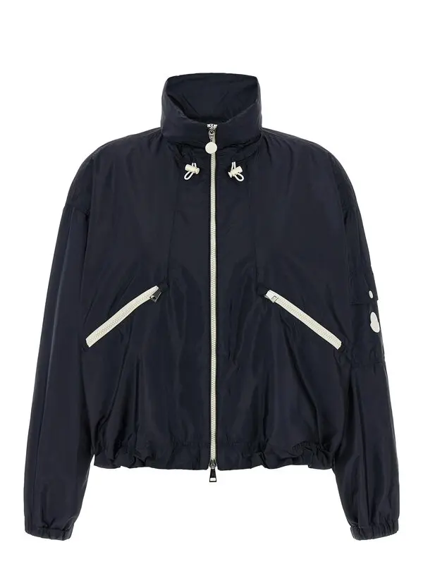 Moncler Marmacy Jacket With Hooded Stand Collar And Zip Closure - Blue