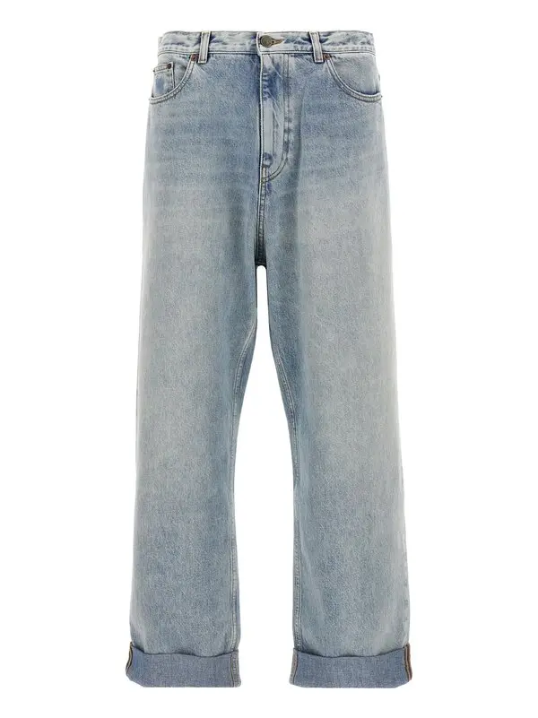 Valentino Garavani Delavé Wide Leg Denim Jeans - Blue