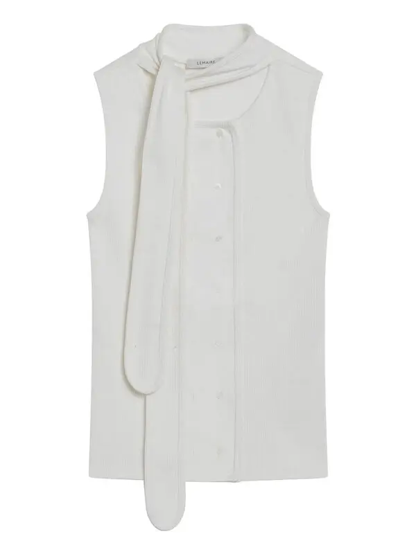 LEMAIRE Asymmetrical Tank Top With Scarf Detail - White