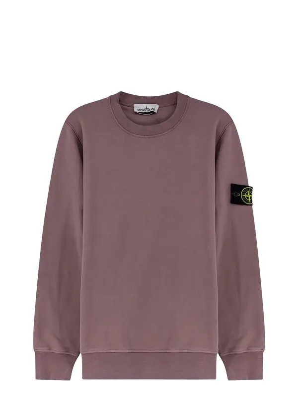 Stone Island Organic Cotton Crewneck Sweatshirt With Logo Patch - Multicolor