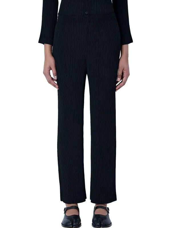Issey Miyake Textured Pleated Trousers - Black