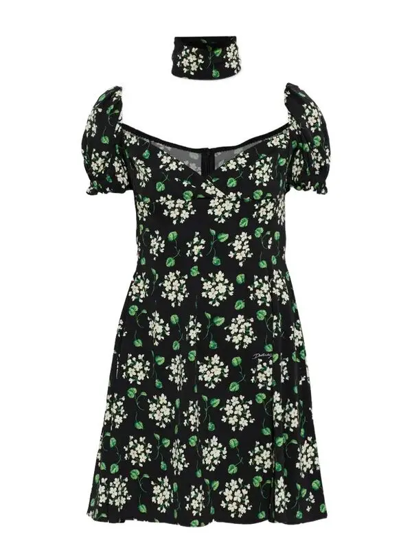 Dolce & Gabbana Floral Mini Dress With Puff Sleeves - Multicolor