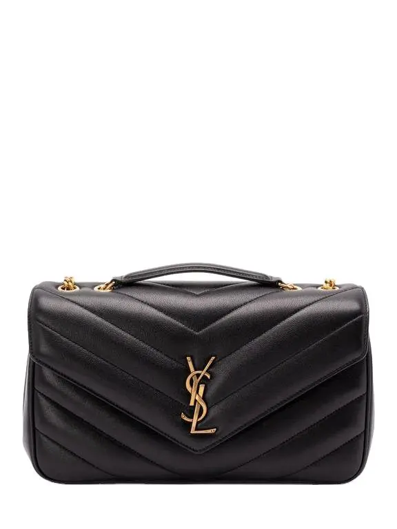 Saint Laurent Quilted Lambskin Shoulder Bag - Black