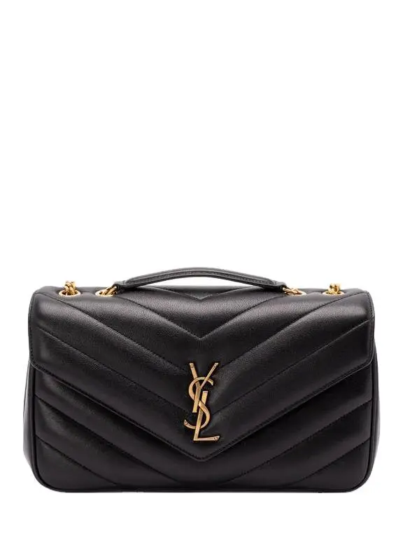Saint Laurent Quilted Lambskin Shoulder Bag - Black