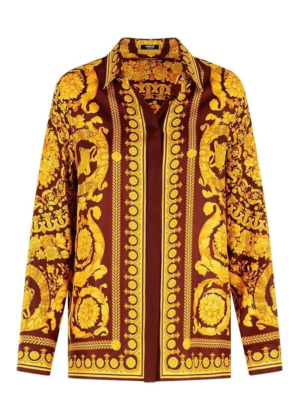 Versace Barocco Print Long Sleeve Shirt - Multicolor