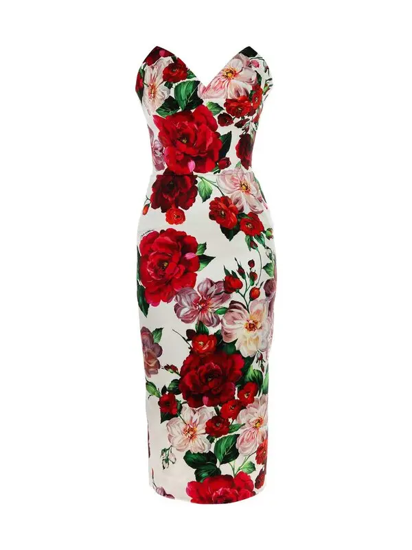 Dolce & Gabbana Printed Viscose & Silk Blend Dress - Multicolor