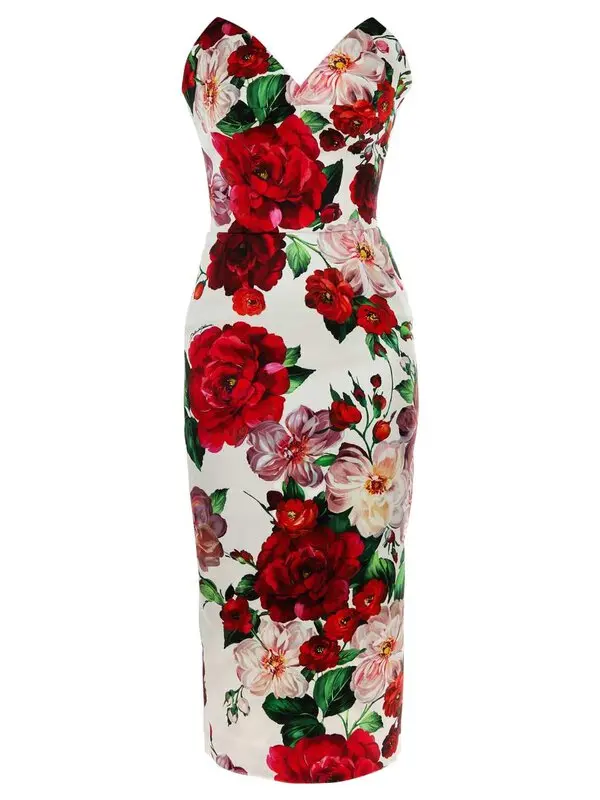 Dolce & Gabbana Printed Viscose & Silk Blend Dress - Multicolor