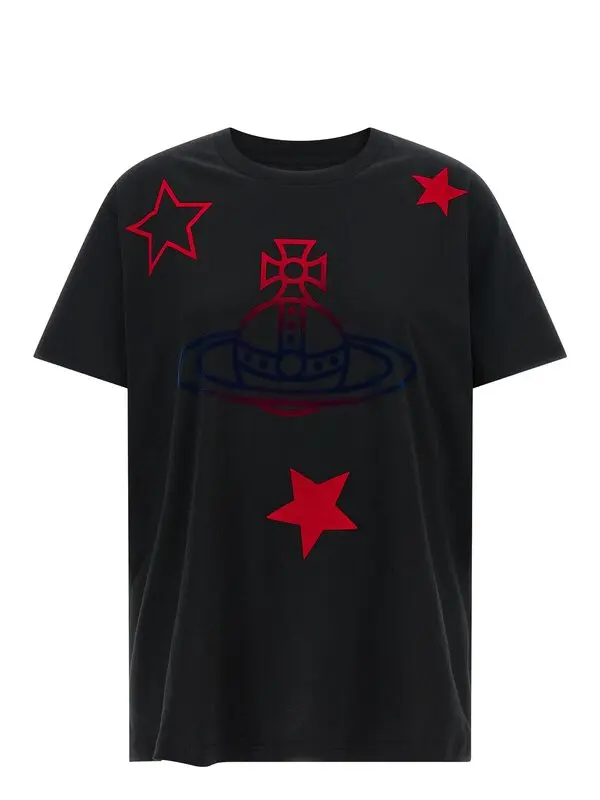 VIVIENNE WESTWOOD Orb And Stars Classic Cotton T-shirt - Black