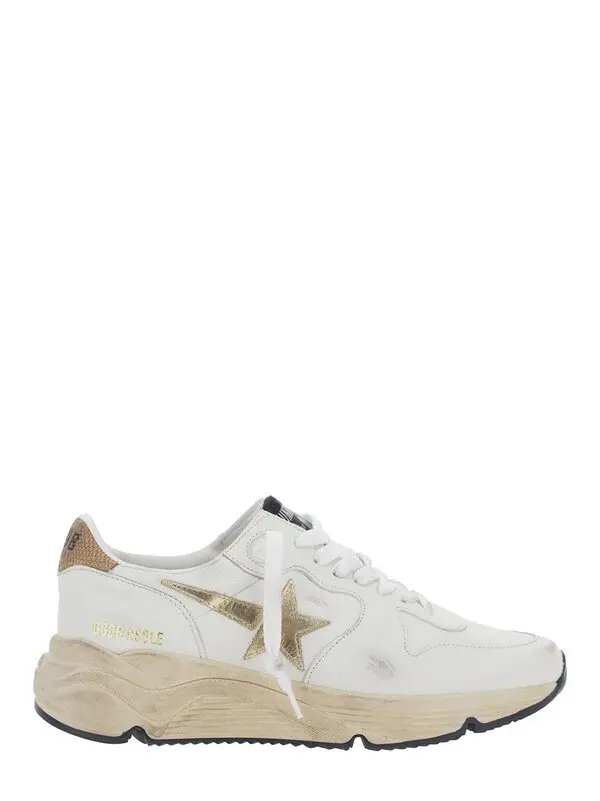 GOLDEN GOOSE Running Sole White Leather Sneaker With Side Star Detail - Multicolor