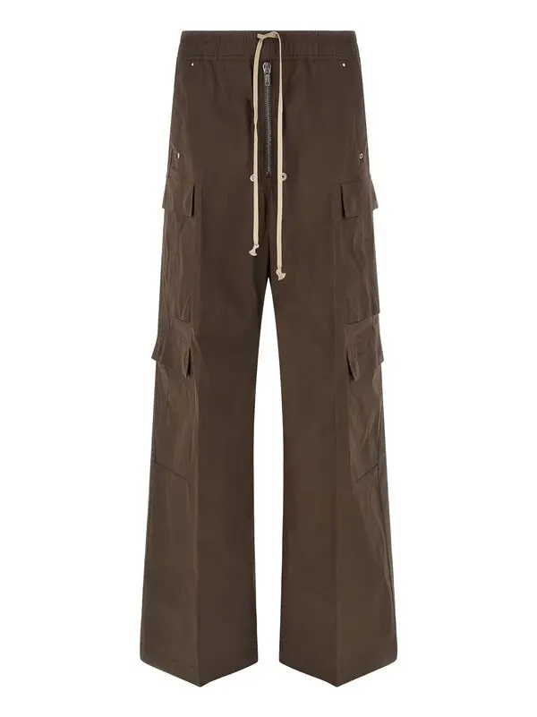 Rick Owens Cargo Bela Pants In Cotton Poplin - Brown