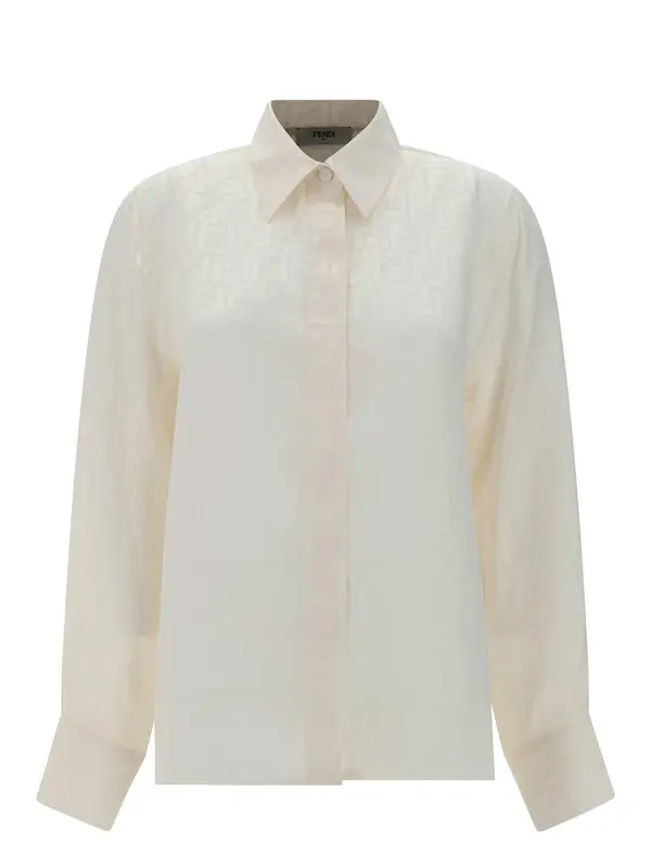 Fendi Silk Ff Logo Shirt - White