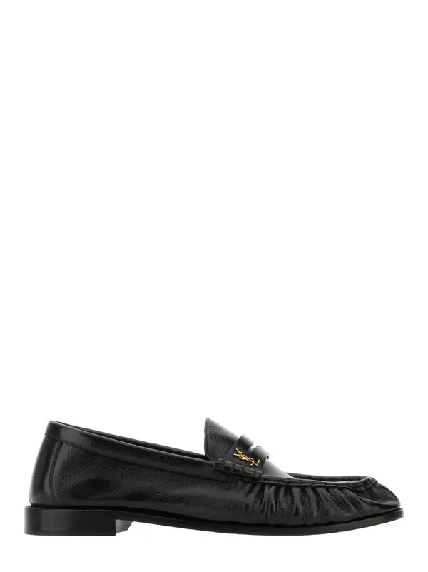 Saint Laurent Leather Loafers - Black