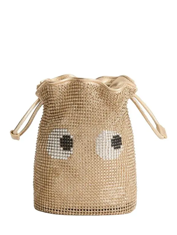 ANYA HINDMARCH Embellished Leather Bucket Bag - Gold