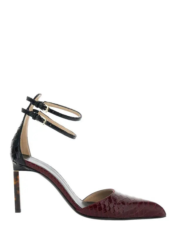 TOM FORD Leather Pumps With Stiletto Heel And Ankle Strap - Multicolor