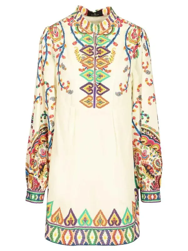Etro Mini Dress With Paisley Print - Multicolor