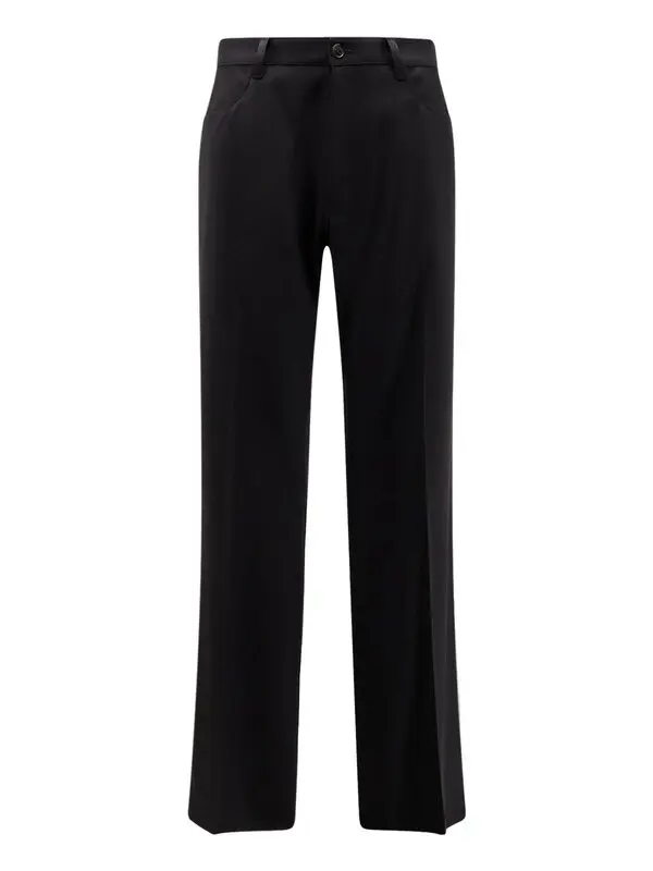 Balenciaga Straight Fit Cotton Trousers - Black
