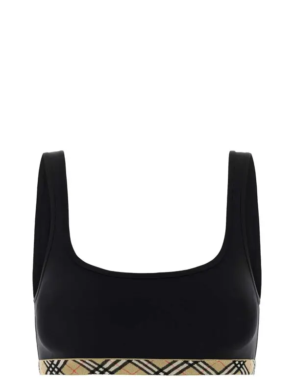 Burberry Stretch Nylon Bikini Top - Black