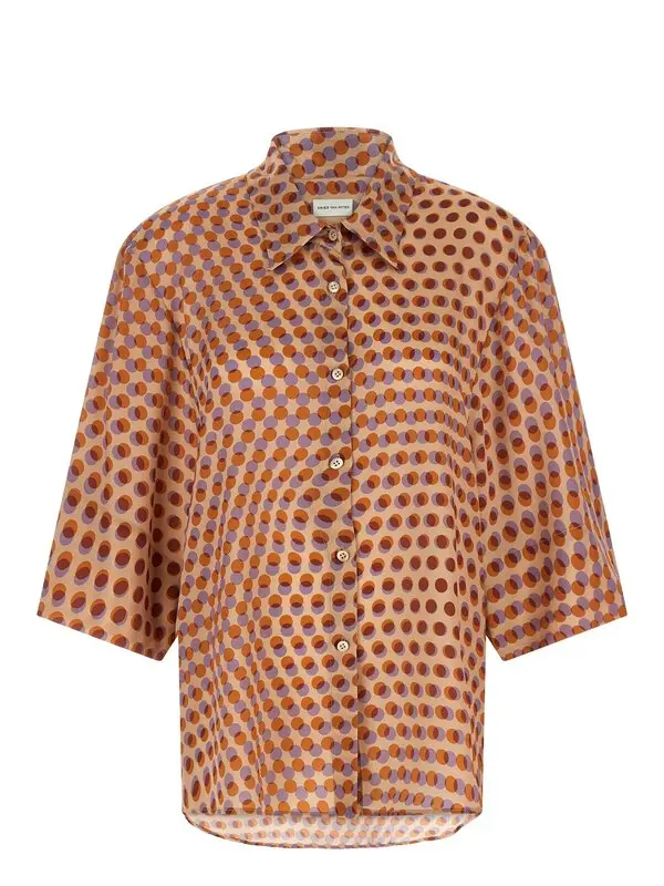 Dries Van Noten Clea' Silk Polka Dot Shirt - Multicolor