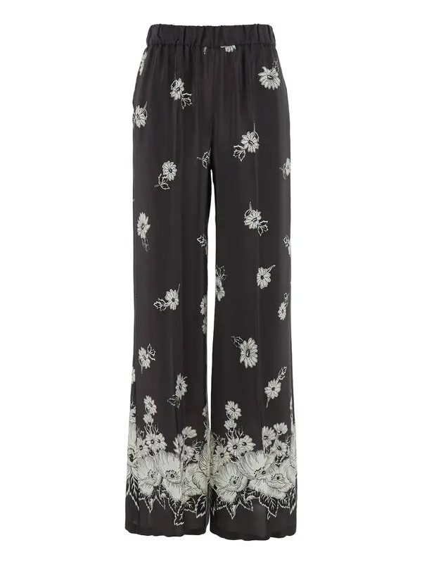 P.a.r.o.s.h Wide Leg Floral Print Pants - Multicolor