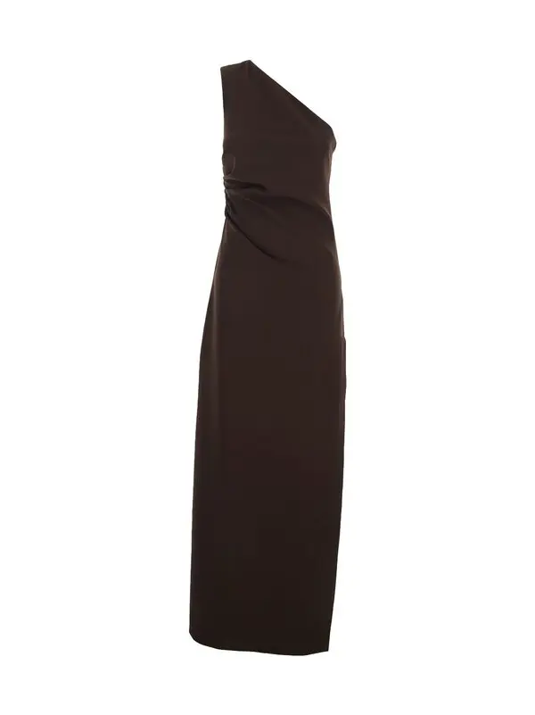 P.a.r.o.s.h Long One-shoulder Dress With Side Zip Closure - Multicolor