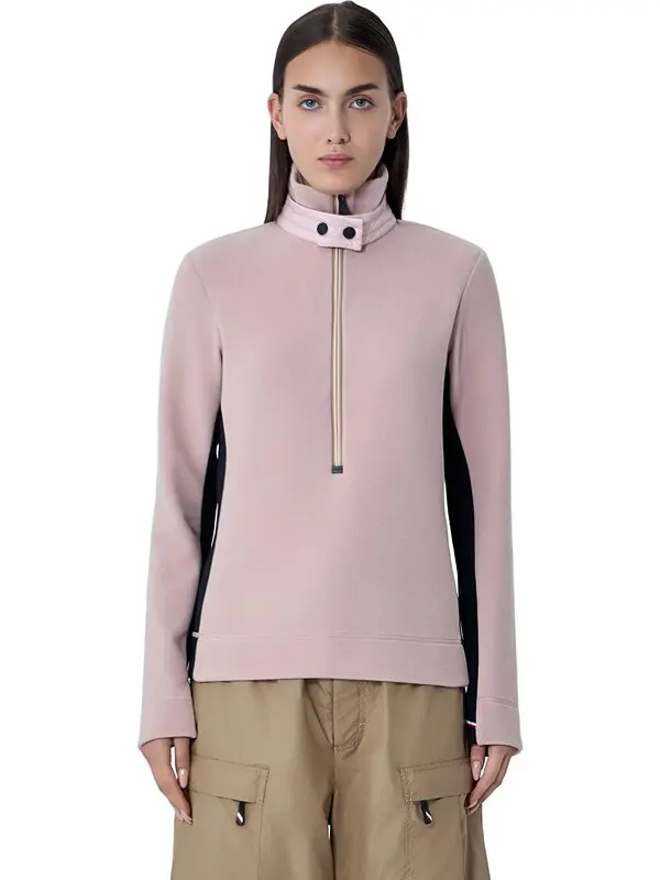 Moncler Contrast Panel Fleece Sweatshirt - Pink
