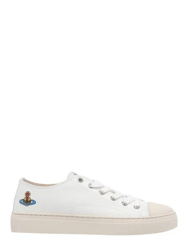 VIVIENNE WESTWOOD Embroidered Logo Lace-up Sneakers - White