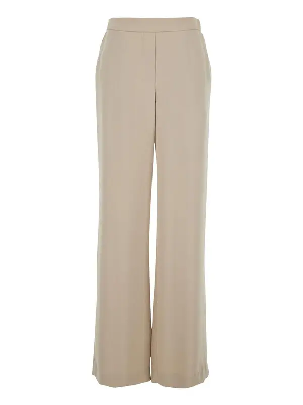 P.a.r.o.s.h Wide Leg Fabric Pants - Cream