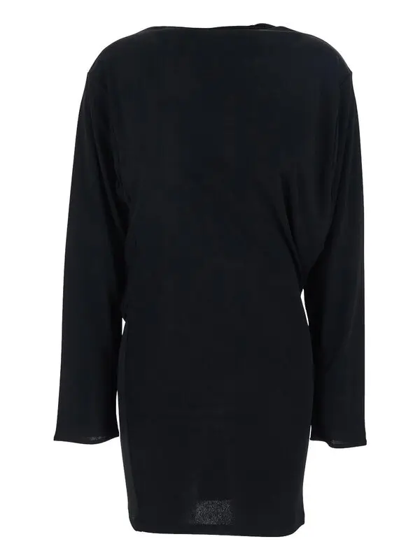 Jacquemus La Robe Mistral Crew Neck Dress With Open Back - Black