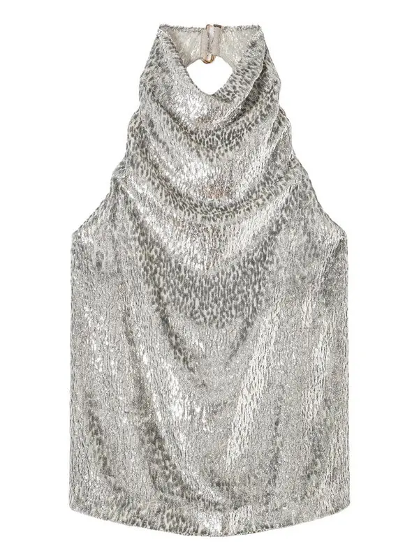 Stella McCartney Fil Coupé Halter Neck Top - Silver