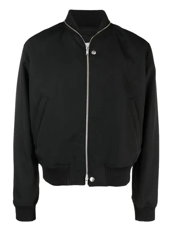 JIL SANDER Wool Bomber Jacket - Black