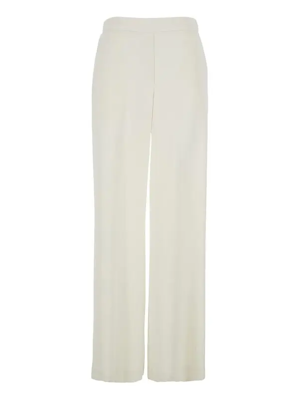 P.a.r.o.s.h Wide-leg Pants With Elastic Waist - White